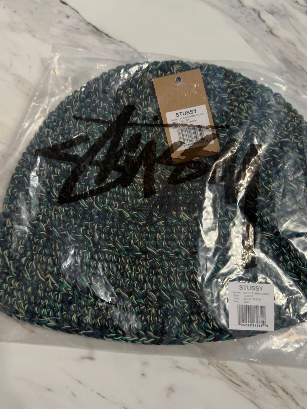 Stussy | Accessories | Stussy Hemp Stock Knit Bucket Hatmulti Green ...